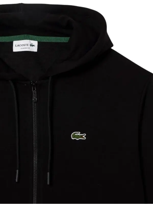 Lacoste Full-zip Hooded Sweatshirt - Black