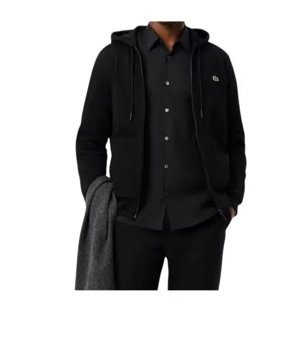 Lacoste Full-zip Hooded Sweatshirt - Black