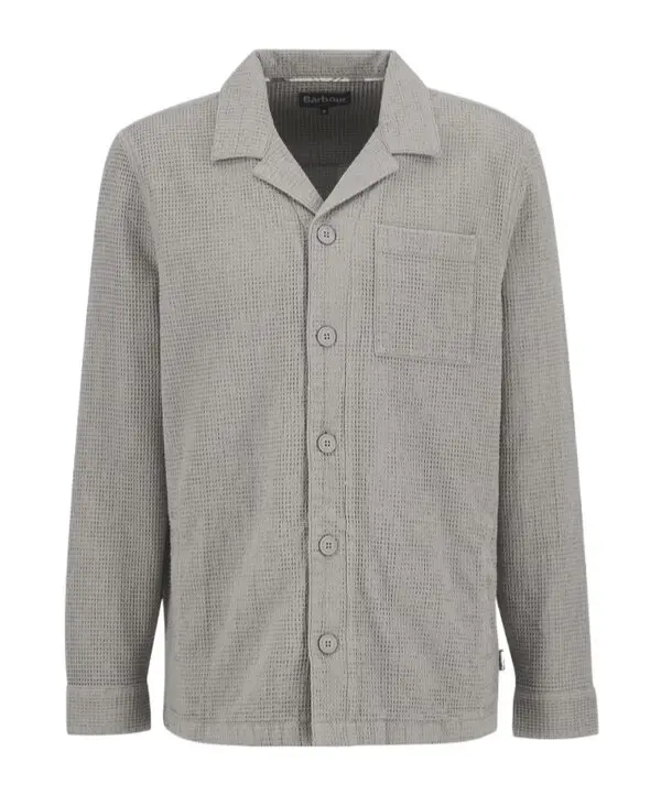 Barbour Waffle Knit Shirt Jacket - Gray