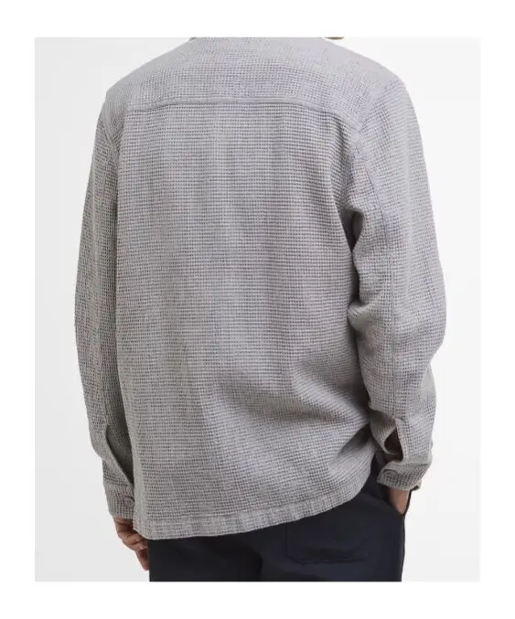 Barbour Waffle Knit Shirt Jacket - Gray
