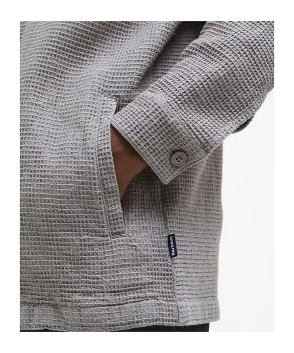 Barbour Waffle Knit Shirt Jacket - Gray