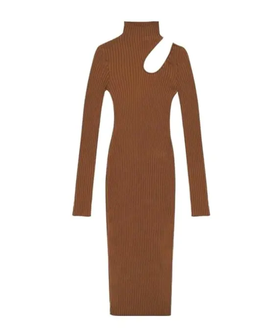 ANINE BING Victoria Ribbed Knit Dress