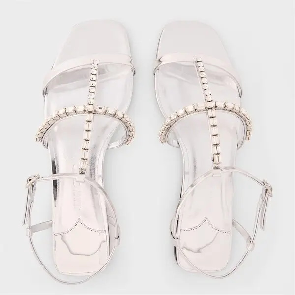 JIMMY CHOO Gwyn Flat Sandals With Buckle Detail - White