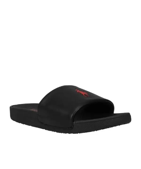 Polo Ralph Lauren Cayson Logo Slide Sandals - Black