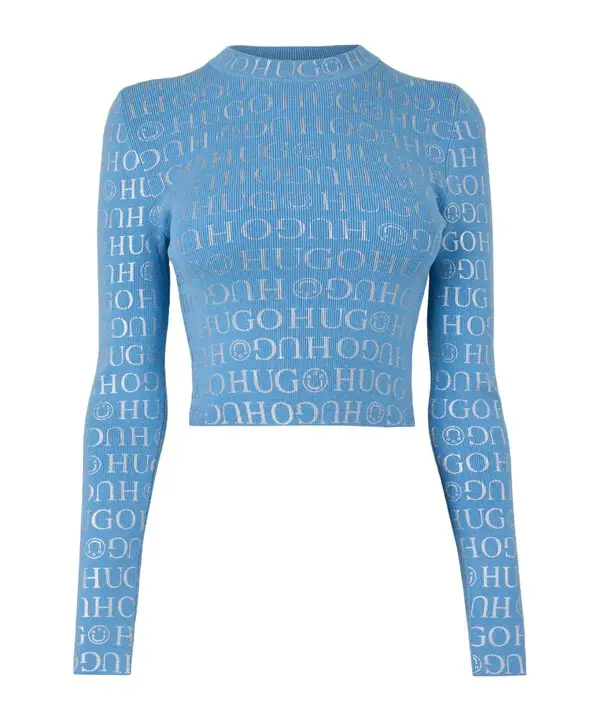 Hugo Boss Long Sleeve Cropped Top