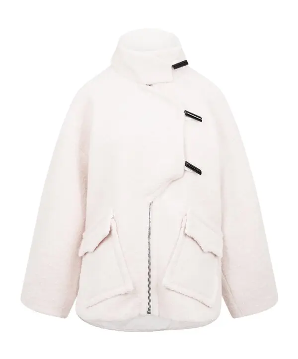 GANNI Boucle Shoulder Jacket With Asymmetrical Closure