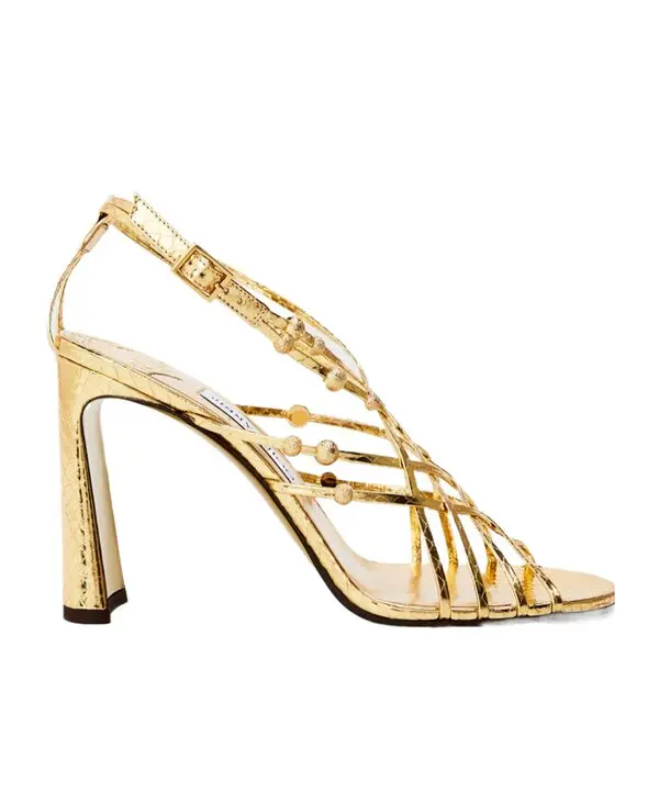 JIMMY CHOO Felice 95 Sculptural High-heeled Sandals - Nude