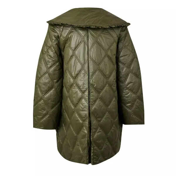 GANNI Quilted Down Jacket With Turn-down Collar