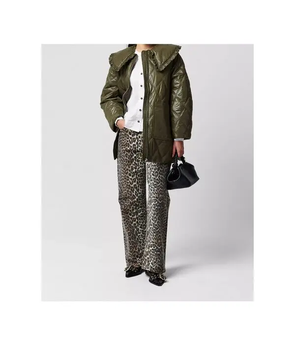 GANNI Quilted Down Jacket With Turn-down Collar