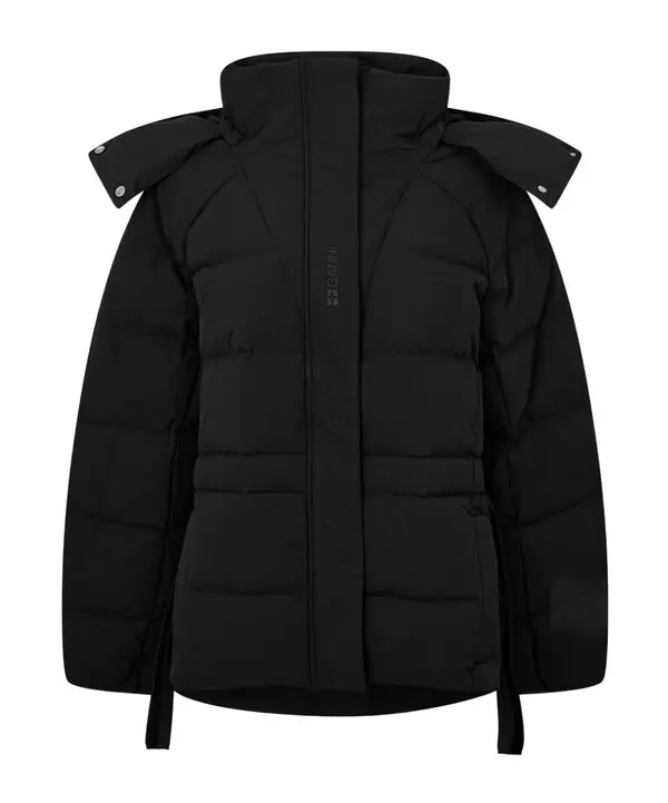 GANNI Hooded Puffer Coat With Duck Down Filling