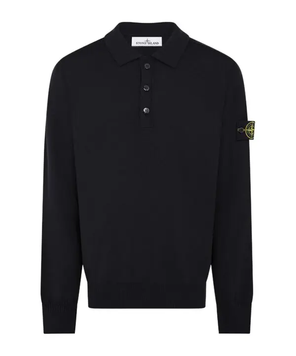 Stone Island Button Wool Polo Shirt