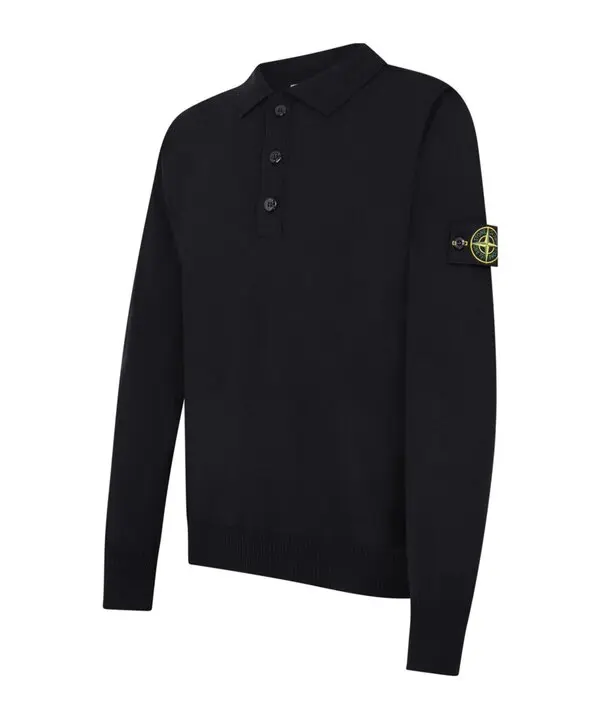 Stone Island Button Wool Polo Shirt