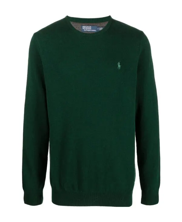 Polo Ralph Lauren Crew Neck Embroidered Logo Sweater - Green
