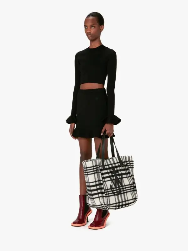 J.W.ANDERSON Ruffle Detailed Ribbed Cropped Top
