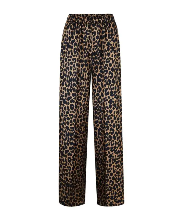 Max Mara Leopard Print High-waisted Loose Fit Trousers - Black