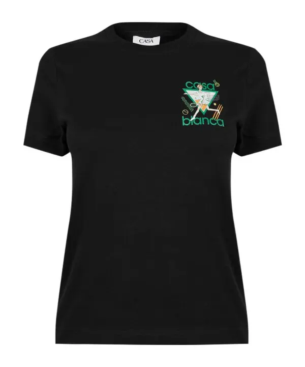 Casablanca Logo Crew Neck T-shirt - Black