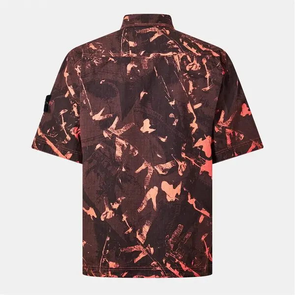 Stone Island Camo Short Sleeve Shirt - Black