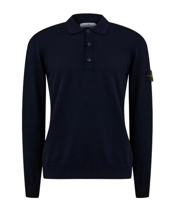 Stone Island Button Wool Polo Shirt