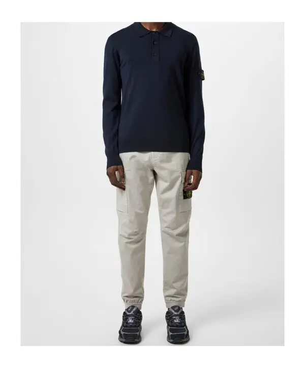 Stone Island Button Wool Polo Shirt