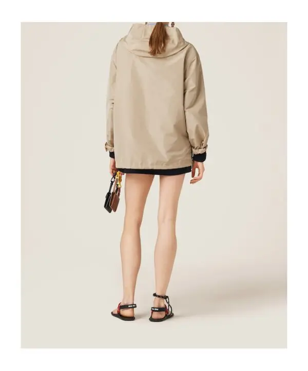 Miu Miu Lightweight Hooded Jacket - Rope Ash