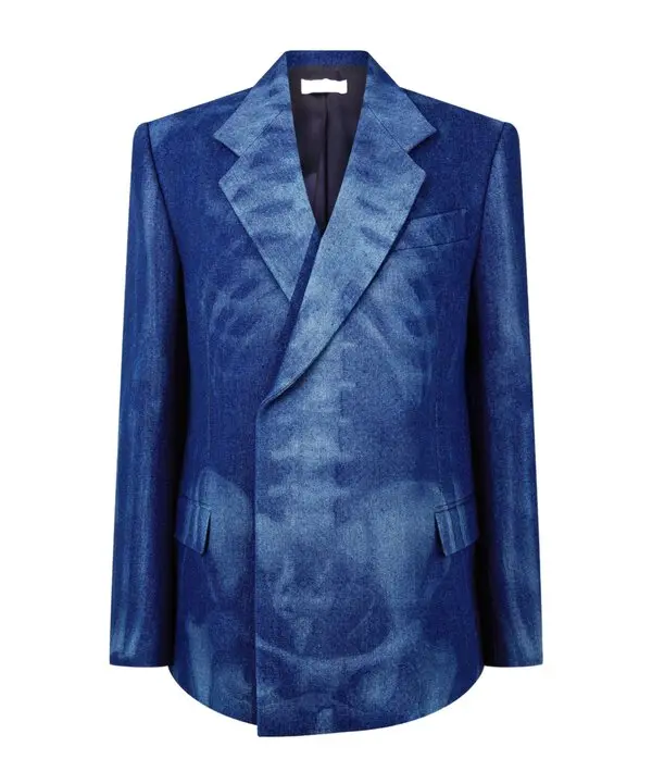 Off-White Body Scan Relax Denim Double Jacket