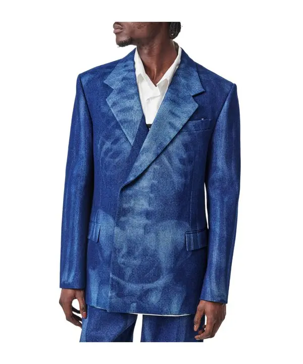 Off-White Body Scan Relax Denim Double Jacket