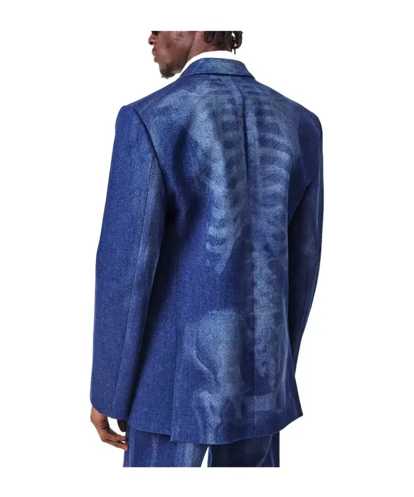 Off-White Body Scan Relax Denim Double Jacket
