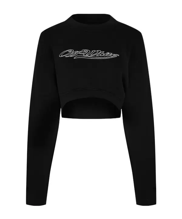 Off-White Cropped Sweatshirt With Logo Detail