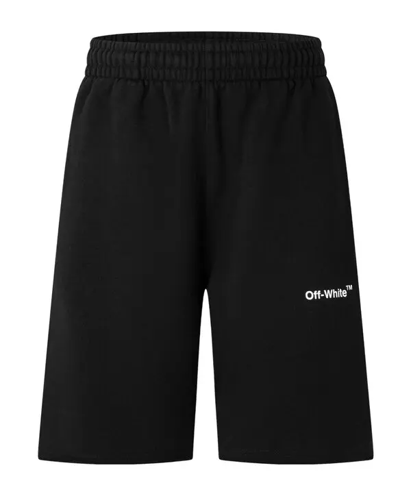 Off-White Cotton Jogger Shorts With Logo Detail