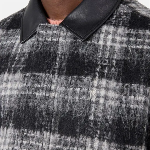 REPRESENT Zippered Plaid Shirt Jacket