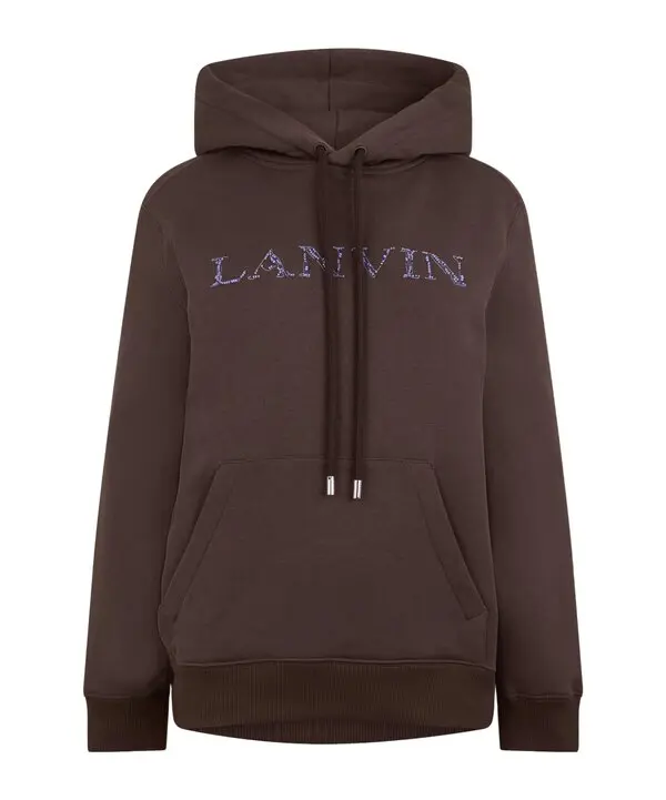 LANVIN Embroidered Logo Cotton Hoodie