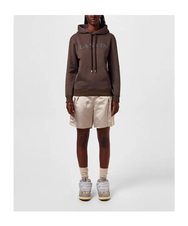 LANVIN Embroidered Logo Cotton Hoodie