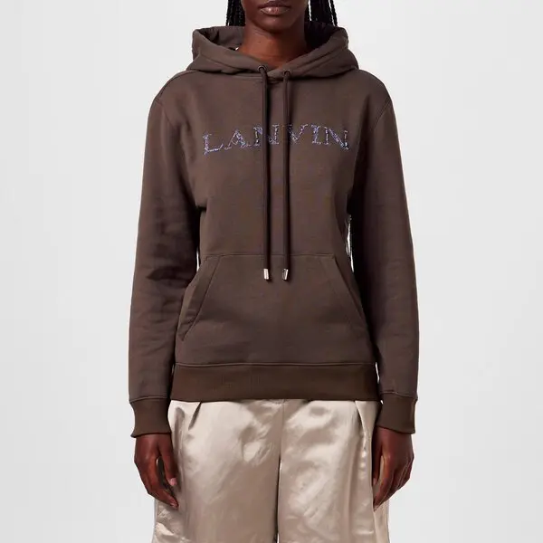 LANVIN Embroidered Logo Cotton Hoodie