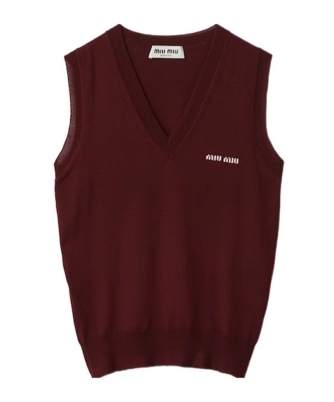 Miu Miu Wool Sweater Vest - Red