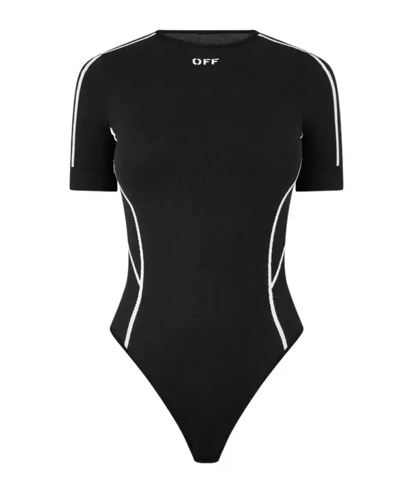 Off-White Short-sleeve Seamless Bodysuit