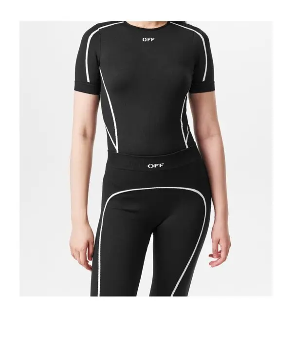 Off-White Short-sleeve Seamless Bodysuit