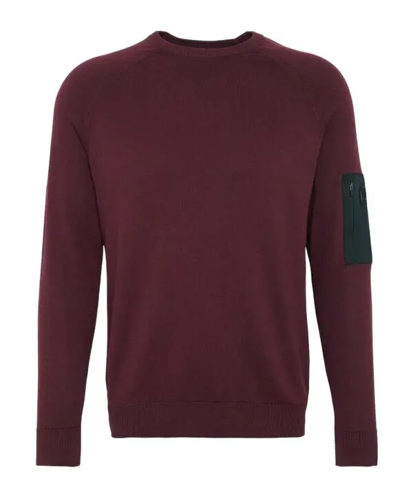 Barbour Crew Neck Sweater With Zip Pocket Detail