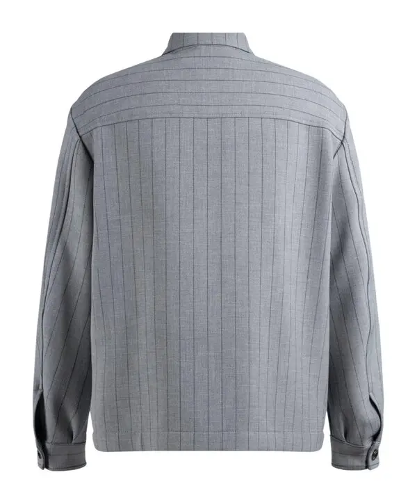 Hugo Boss Light Grey Fine Striped Shirt-style Casual Jacket