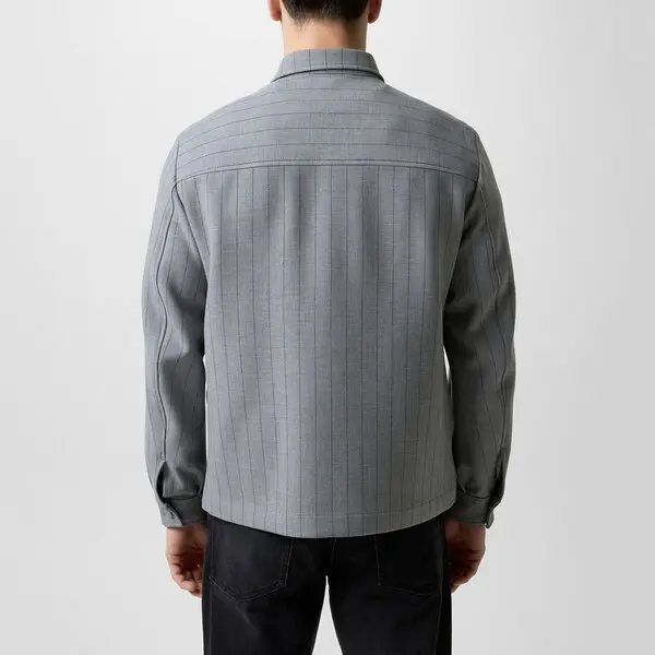 Hugo Boss Light Grey Fine Striped Shirt-style Casual Jacket