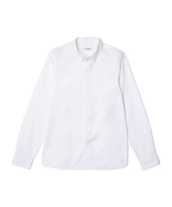 Lacoste Slim Fit Concealed Placket Poplin Shirt