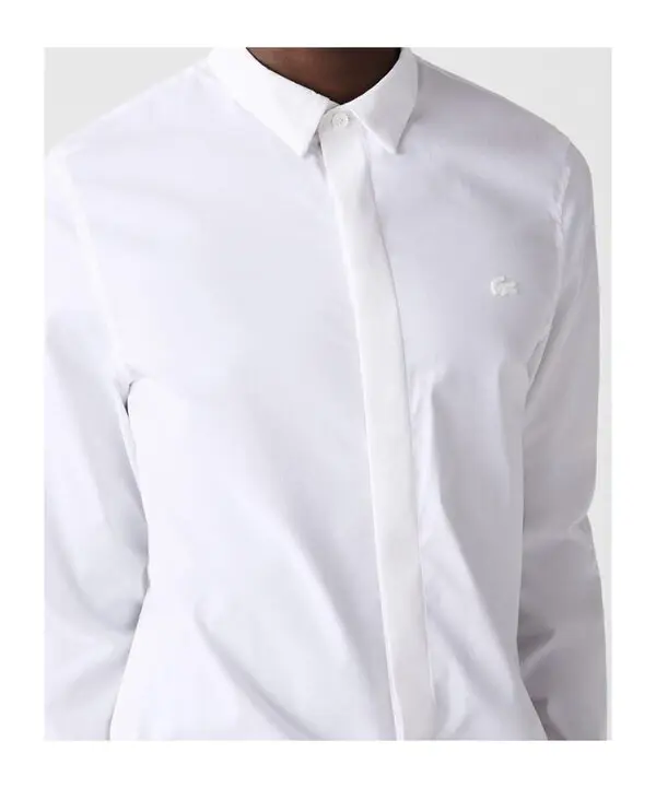 Lacoste Slim Fit Concealed Placket Poplin Shirt