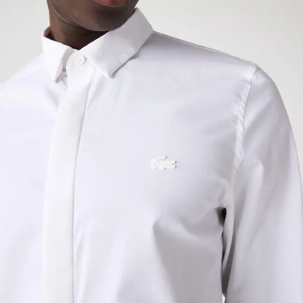 Lacoste Slim Fit Concealed Placket Poplin Shirt