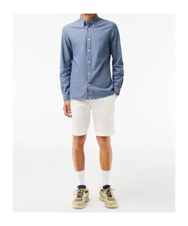 Lacoste Slim Fit Concealed Placket Poplin Shirt