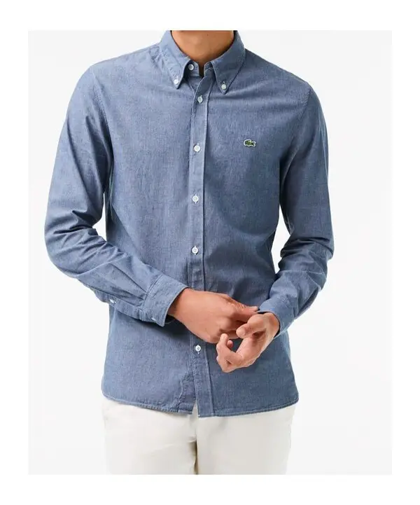 Lacoste Slim Fit Concealed Placket Poplin Shirt