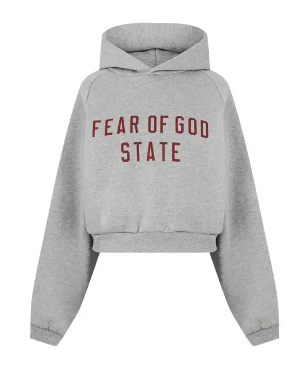 Fear Of God Logo Cropped Hoodie