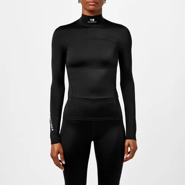 Balenciaga Slim Fit High Neck Long Sleeve T-shirt
