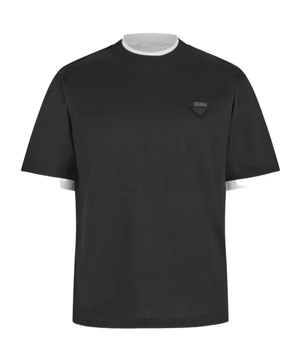 Prada Color-blocked T-shirt - Black