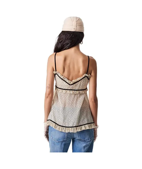 Valentino Garavani Polka Dot Sheer Camisole Top