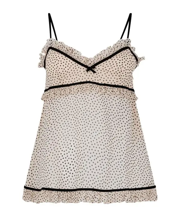 Valentino Garavani Polka Dot Sheer Camisole Top - White