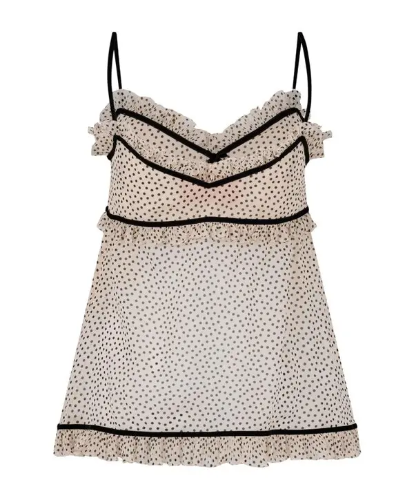 Valentino Garavani Polka Dot Sheer Camisole Top